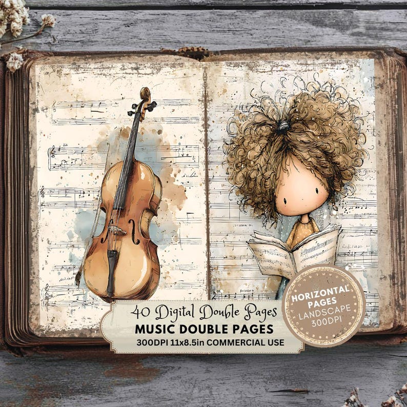 Kit de pages de carnet de notes de musique, éphémères d'instruments de ...