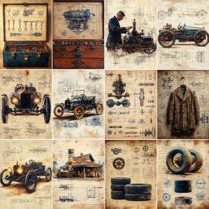 Steampunk Car Junk Journal Kit: Masculine Vintage Ephemera for Men ...