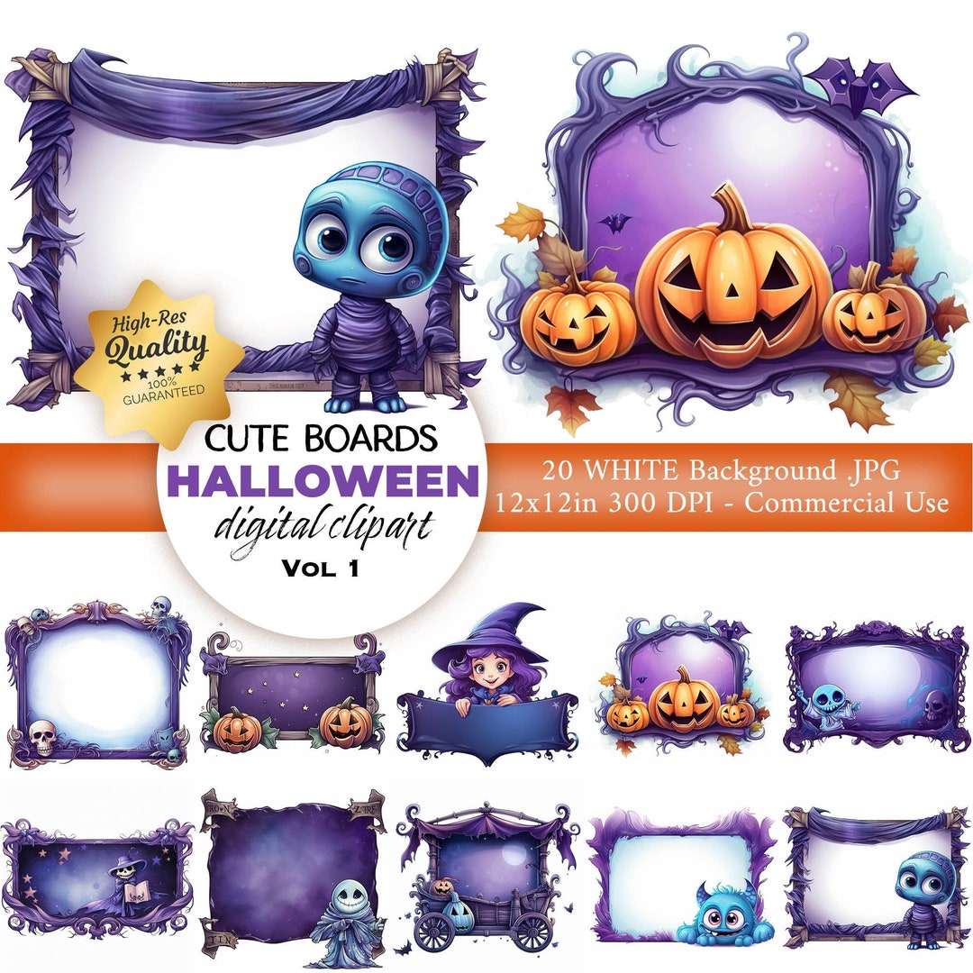 20 Halloween Clipart, Bulletin Board Decor, Halloween Card Art ...