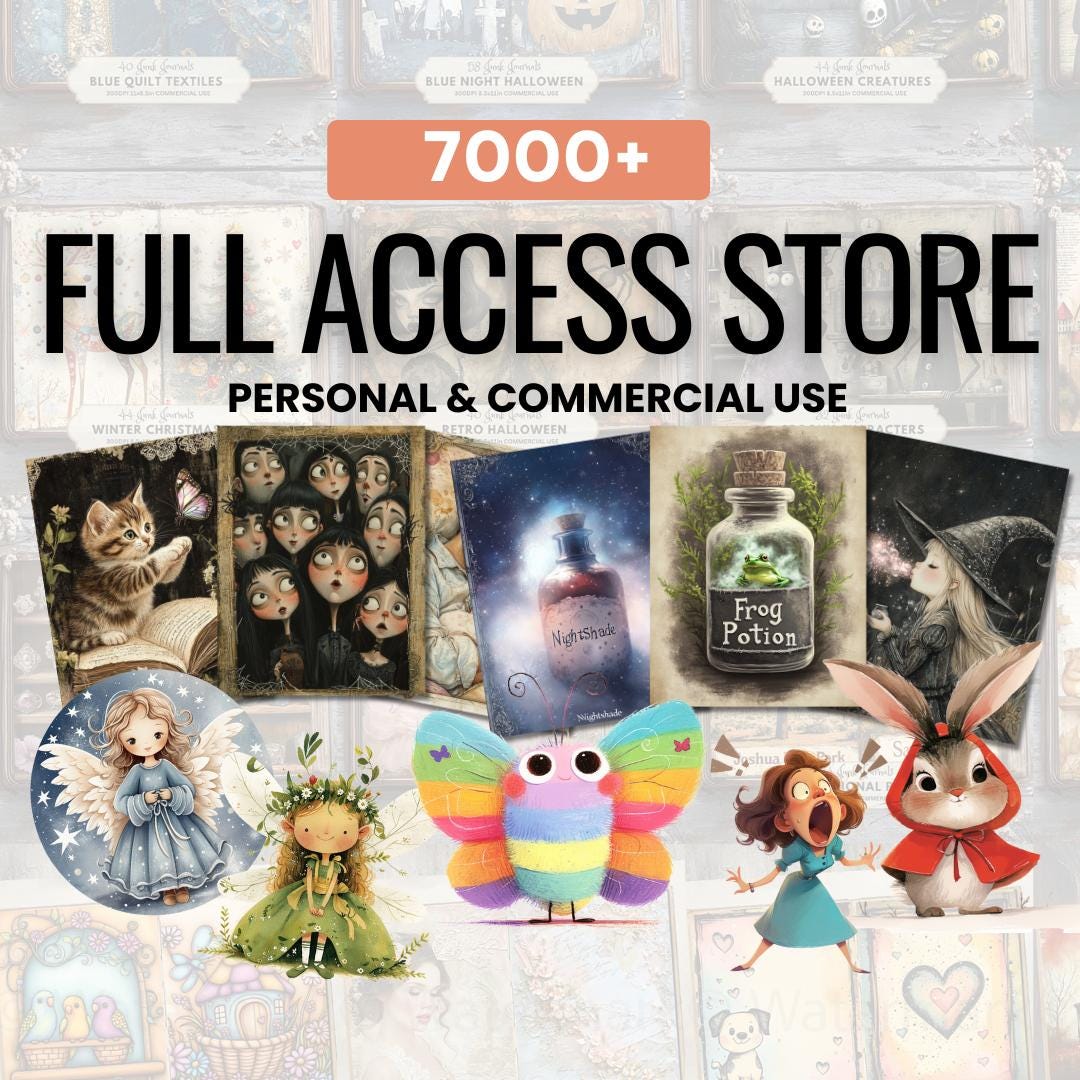 Full Access Store Subscription: Junk Journals, Clipart, Ephemera ...