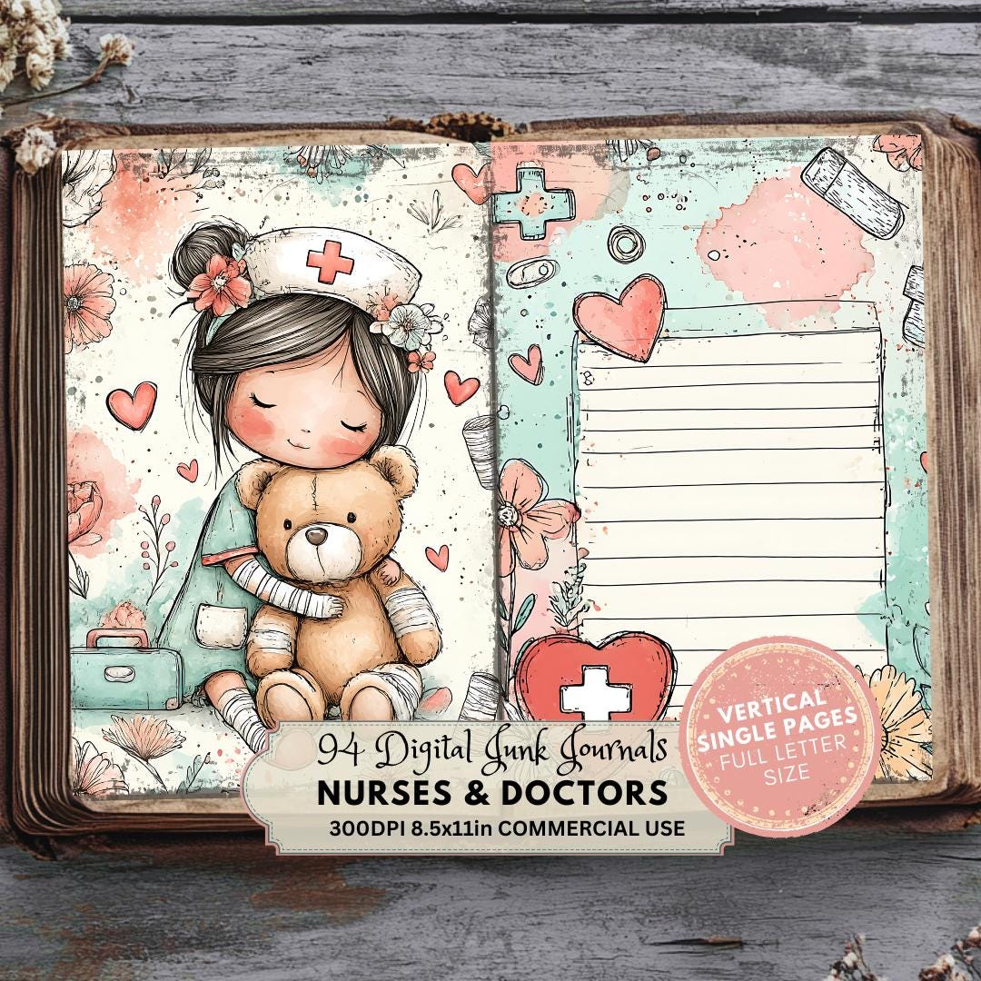 Nurse Junk Journal: Doctor Printable Ephemera (digital Download, Letter ...