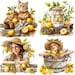 Watercolor Lemon Girls Clipart: Summer PNG Graphics (digital Download ...