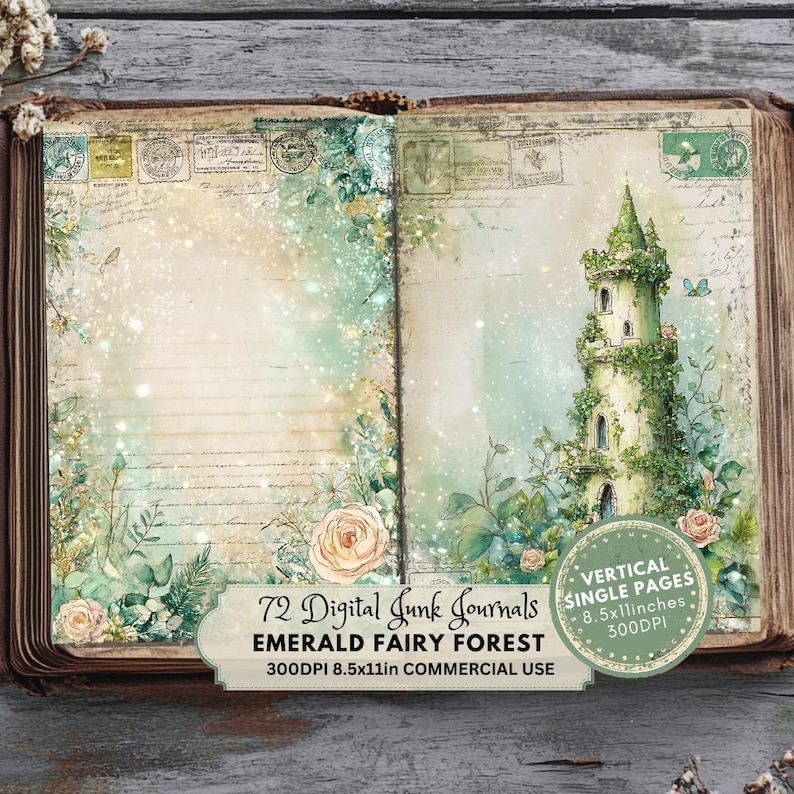Fairy Junk Journal Kit: Emerald Forest Ephemera (digital Download) - Etsy