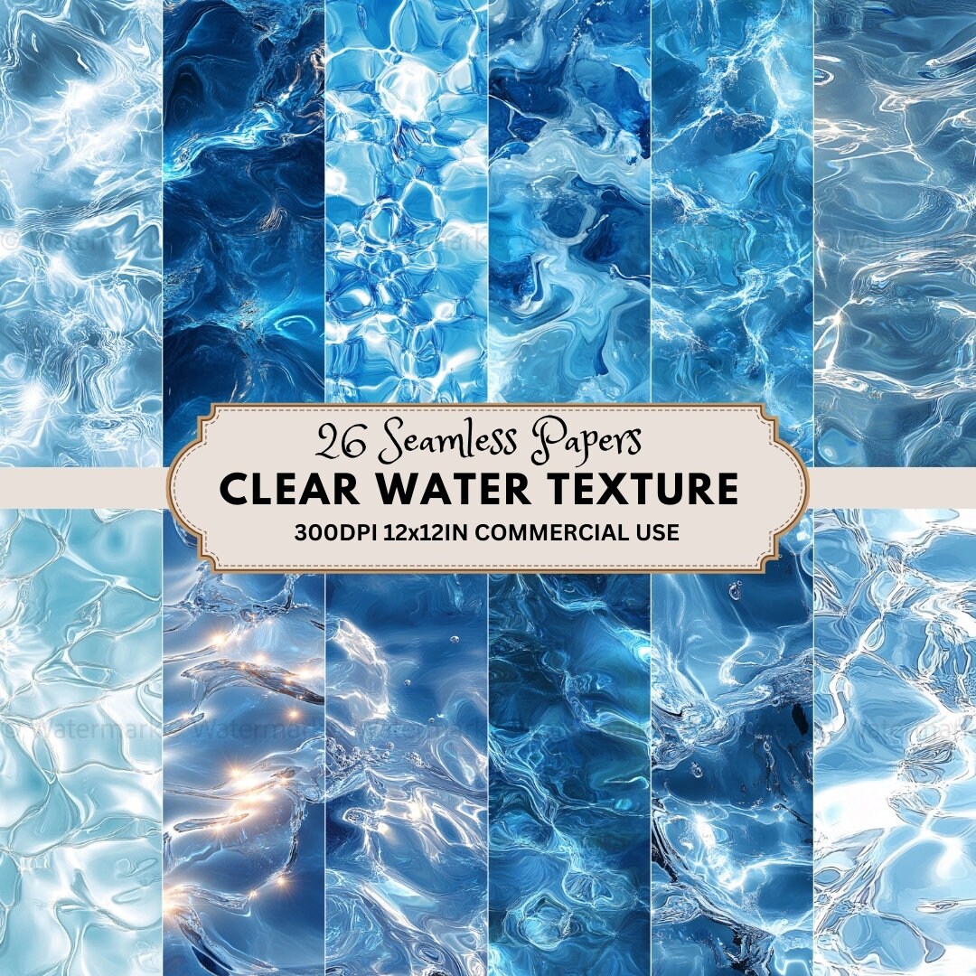 Seamless Water Texture Pattern: Light Refraction Digital Paper (JPG) - Etsy