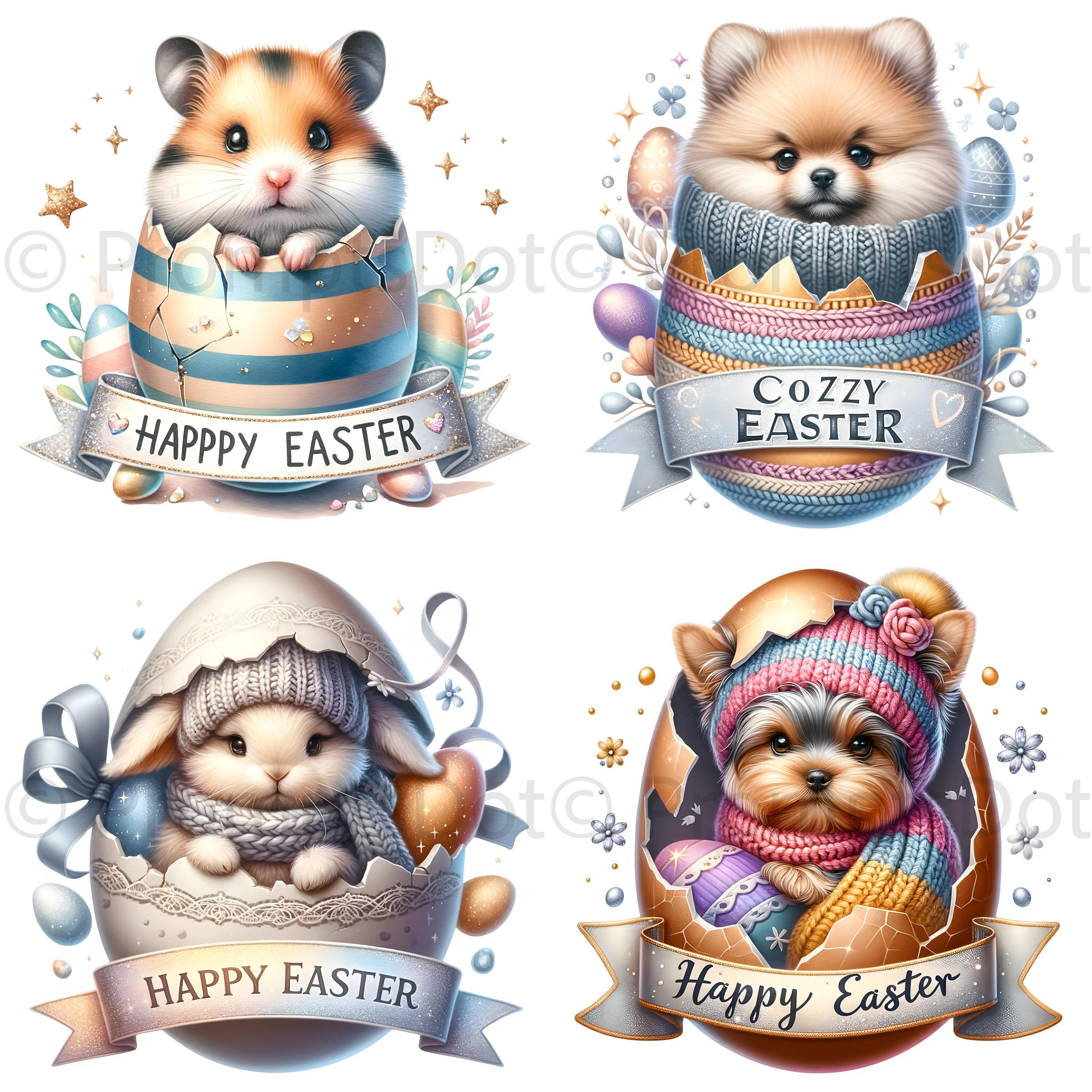 28 Cute Easter Eggs Clipart, Easter Clipart, Easter Digital Download ...