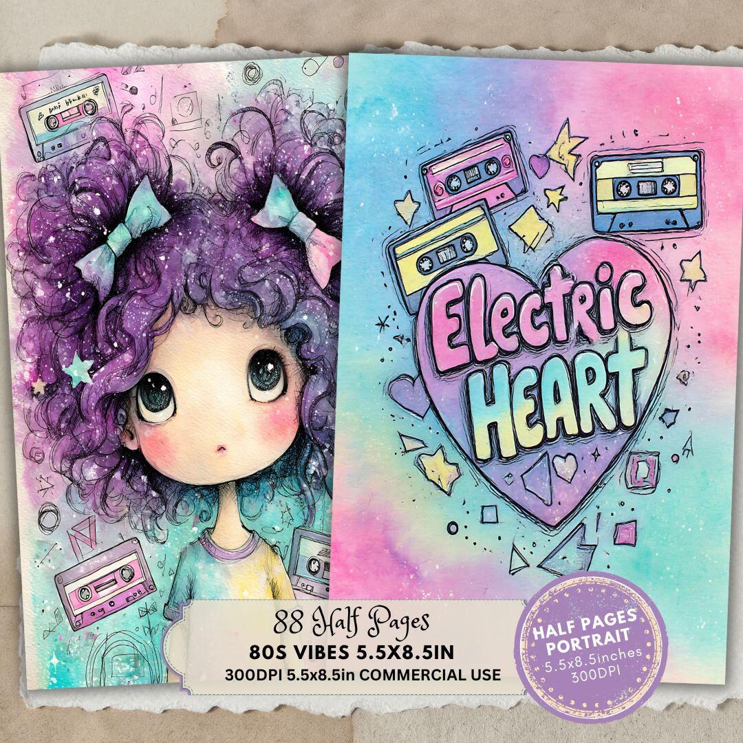 80s HALF PAGES Junk Journal Kit: Retro Pastel Vintage Ephemera (digital ...