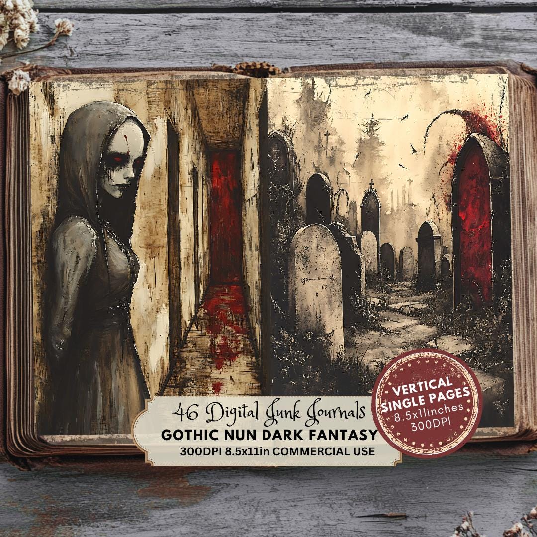 Gothic Horror Junk Journal Kit: Macabre Ephemera, Vintage Creepy ...
