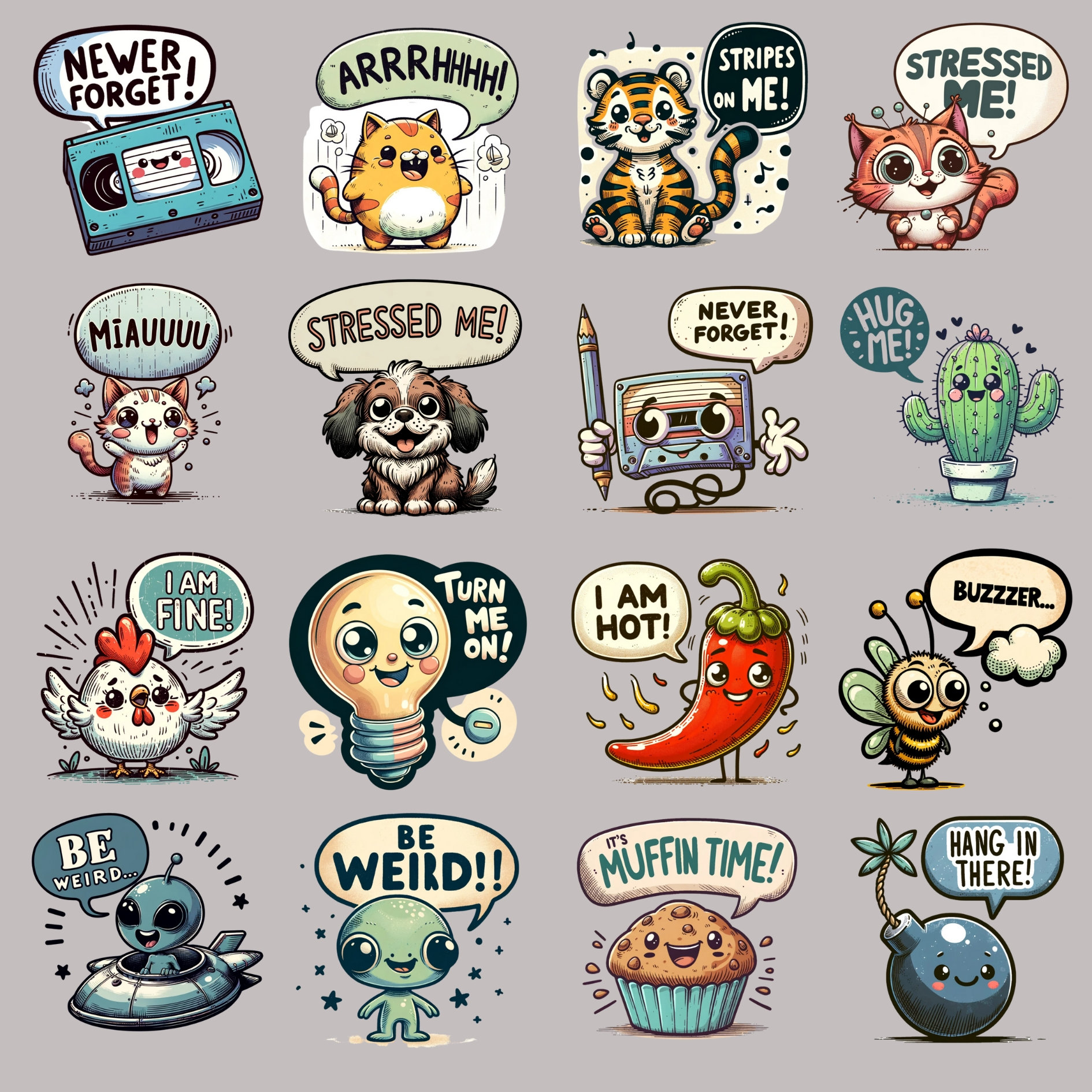 40 Funny Clipart With Text, Funny Phrases PNG, Funny Cartoon Clipart ...