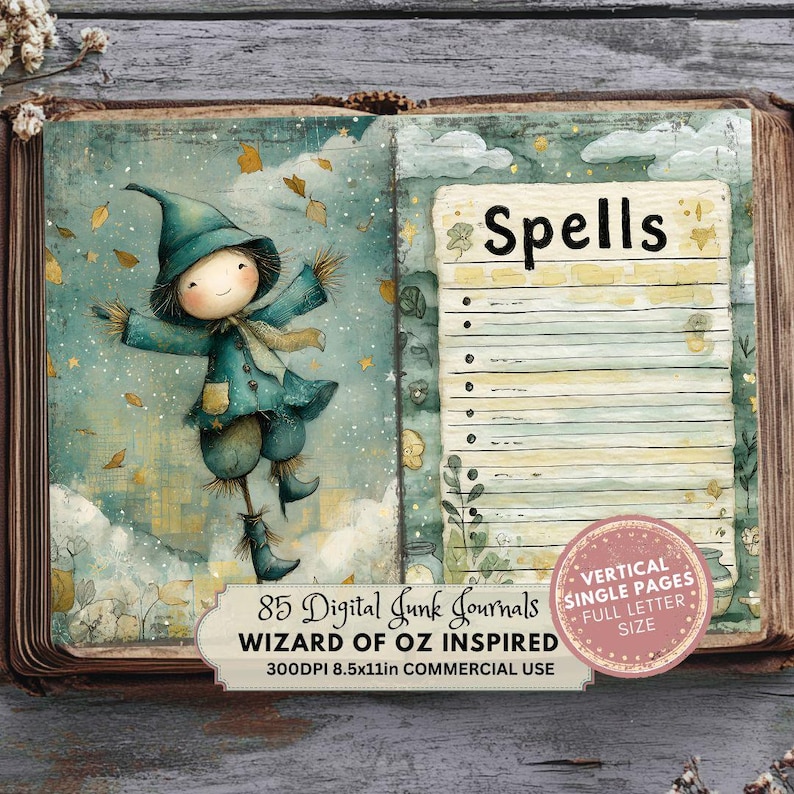 Wizard of Oz Junk Journal Kit: Vintage Ephemera (digital Download) - Etsy