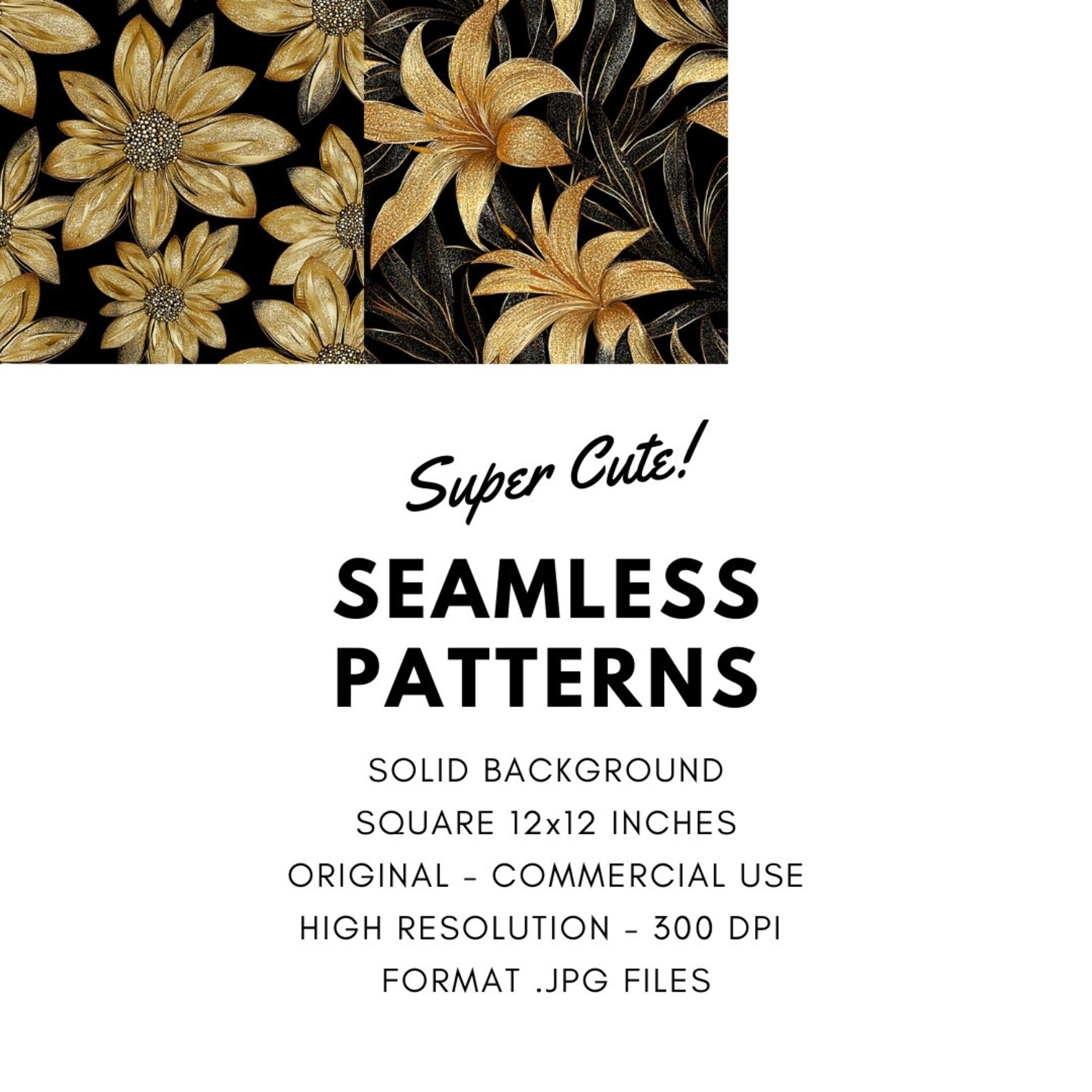 Luxury Gold Glitter Digital Paper: 28 Seamless Sparkling Designs ...