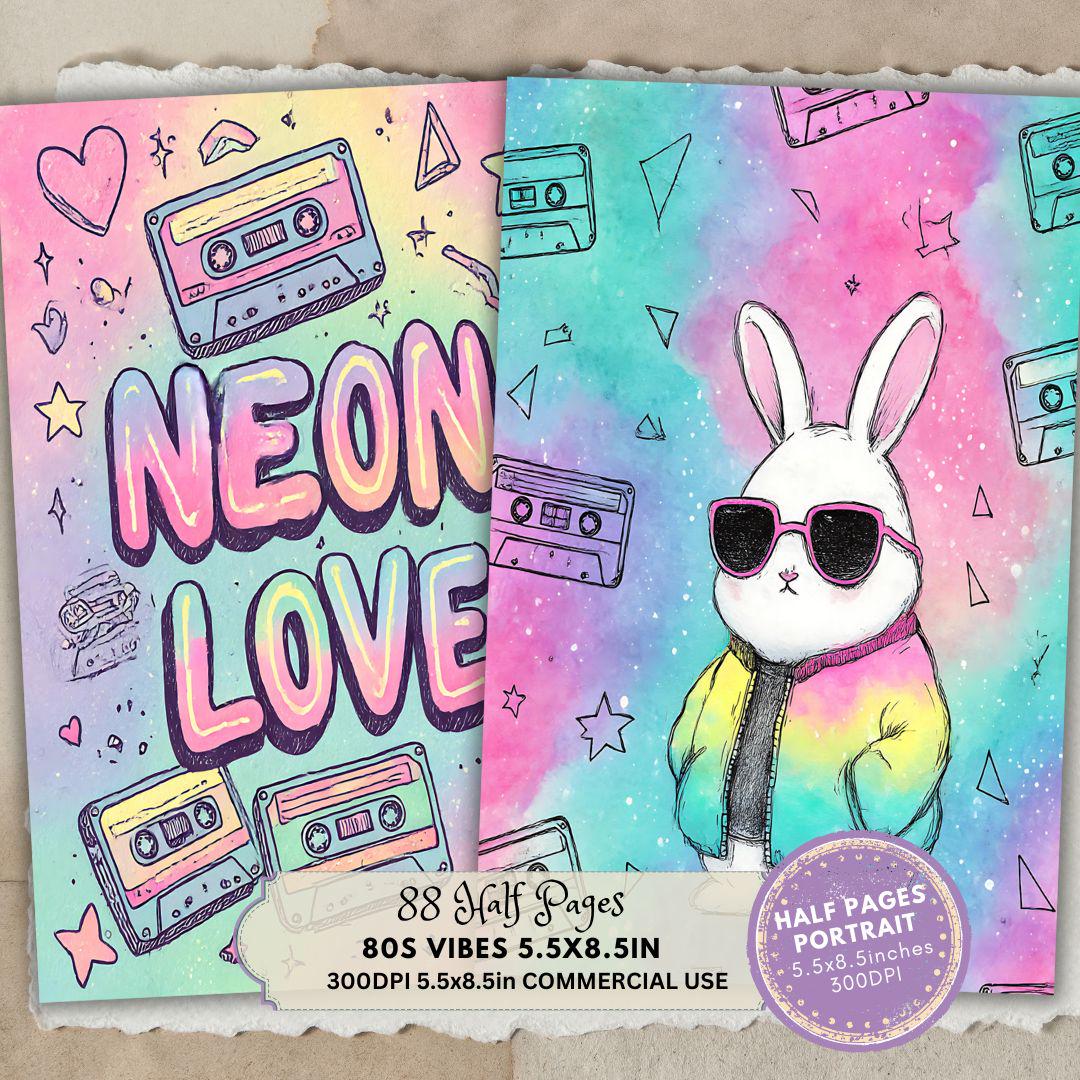 80s HALF PAGES Junk Journal Kit: Retro Pastel Vintage Ephemera (digital ...