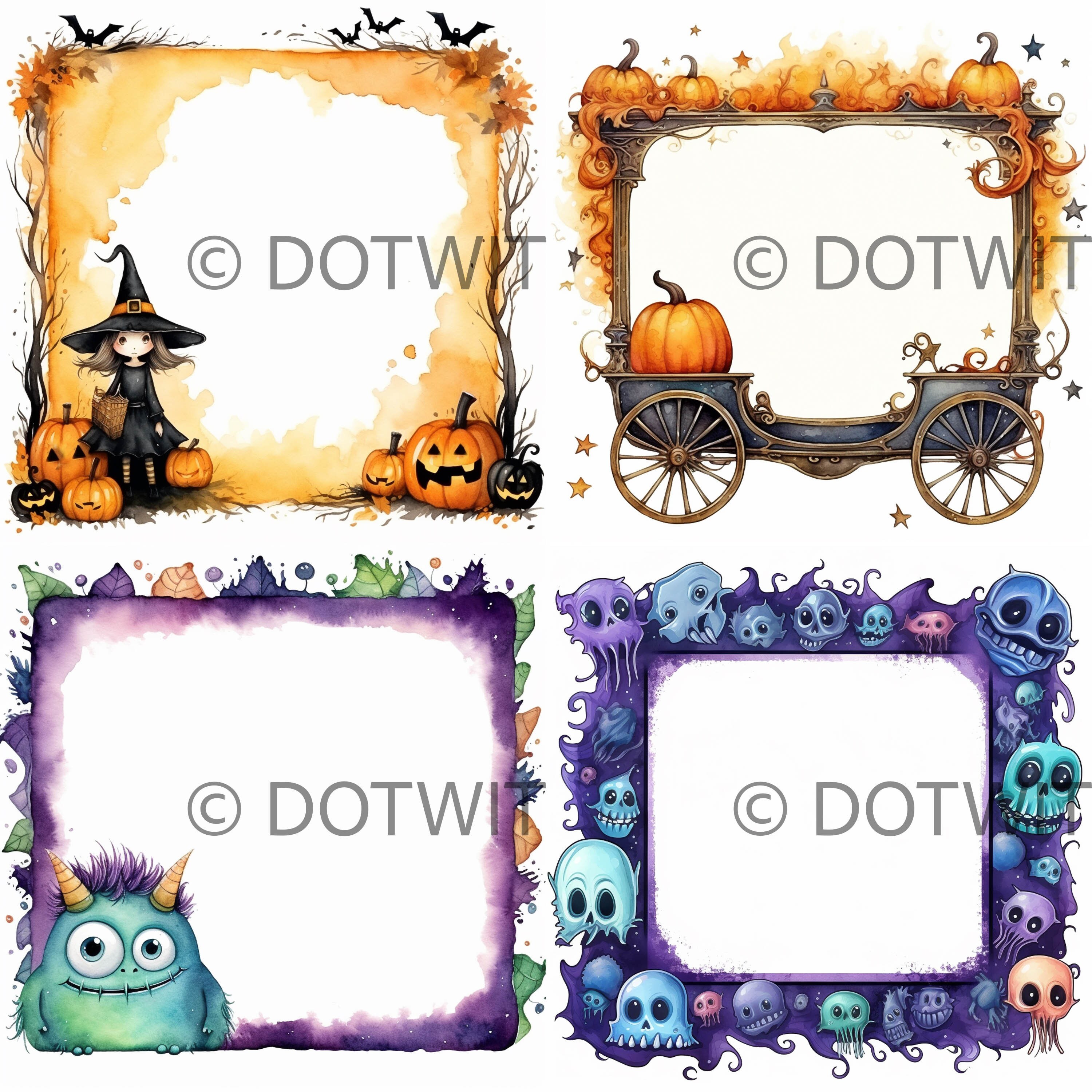 20 Halloween Clipart, Bulletin Board Decor, Halloween Card Art ...