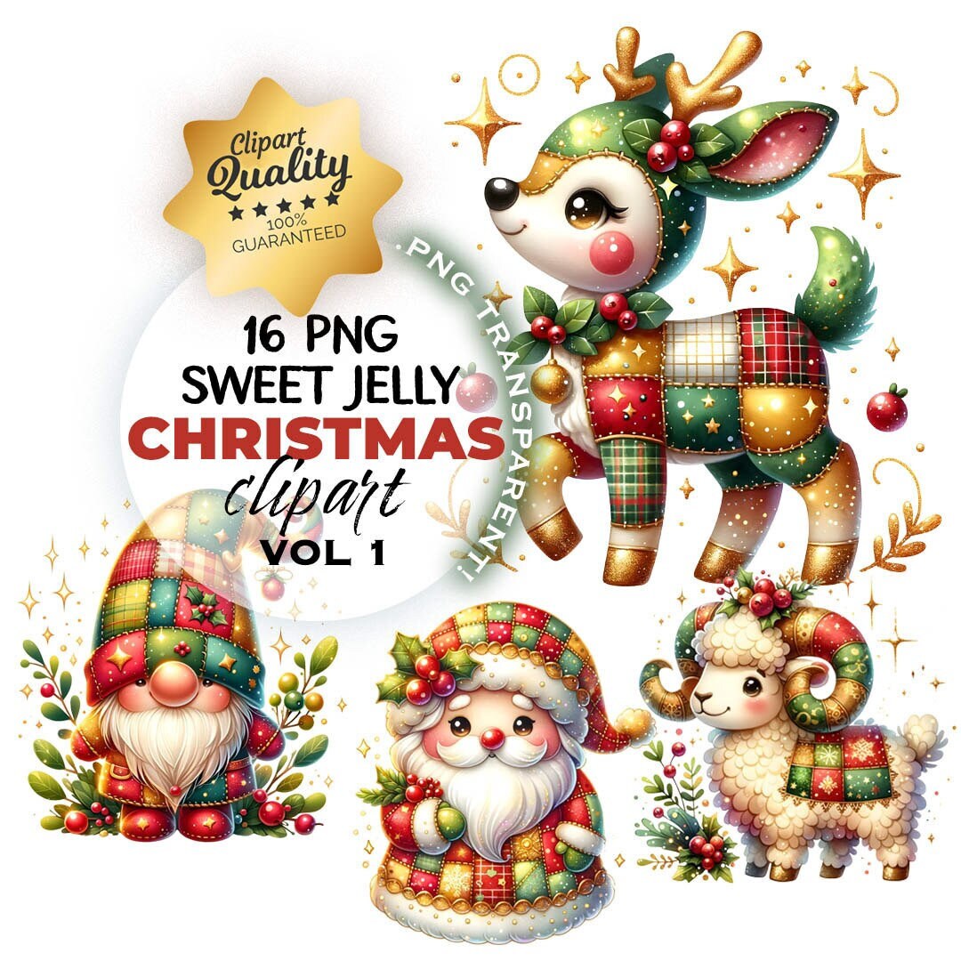 Christmas Clipart, Gnomes, Santa, Reindeer (PNG Digital Download) - Etsy