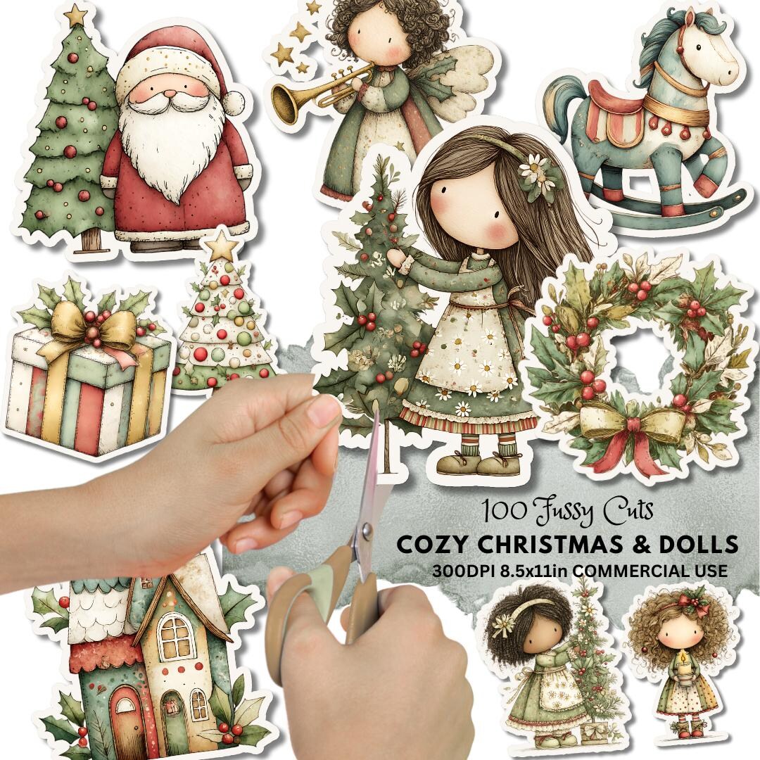 Christmas Fussy Cuts: Vintage Ephemera Stickers for Junk Journals ...