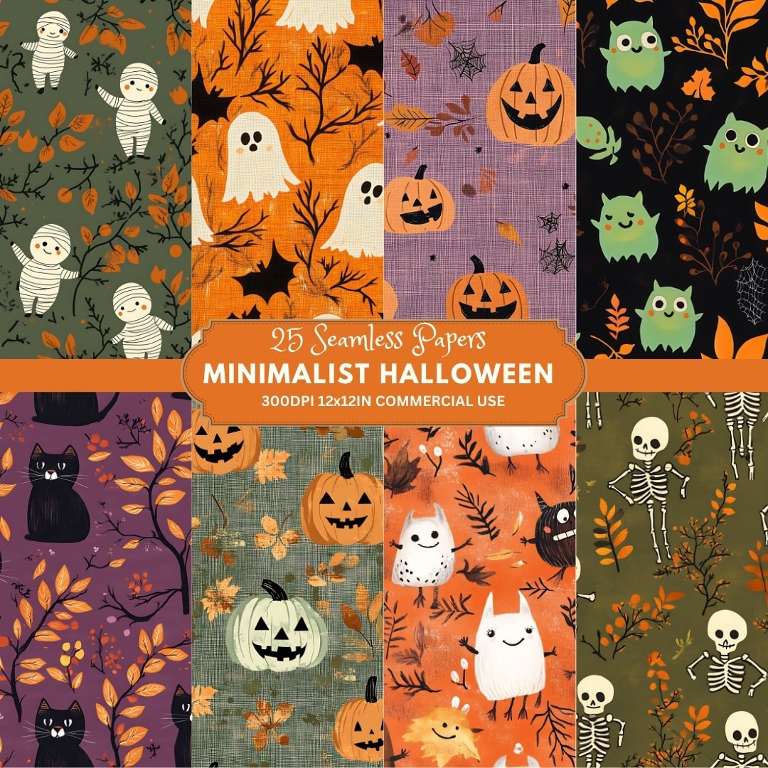 Halloween Seamless Paper Pack, Spooky Digital Patterns (digital ...