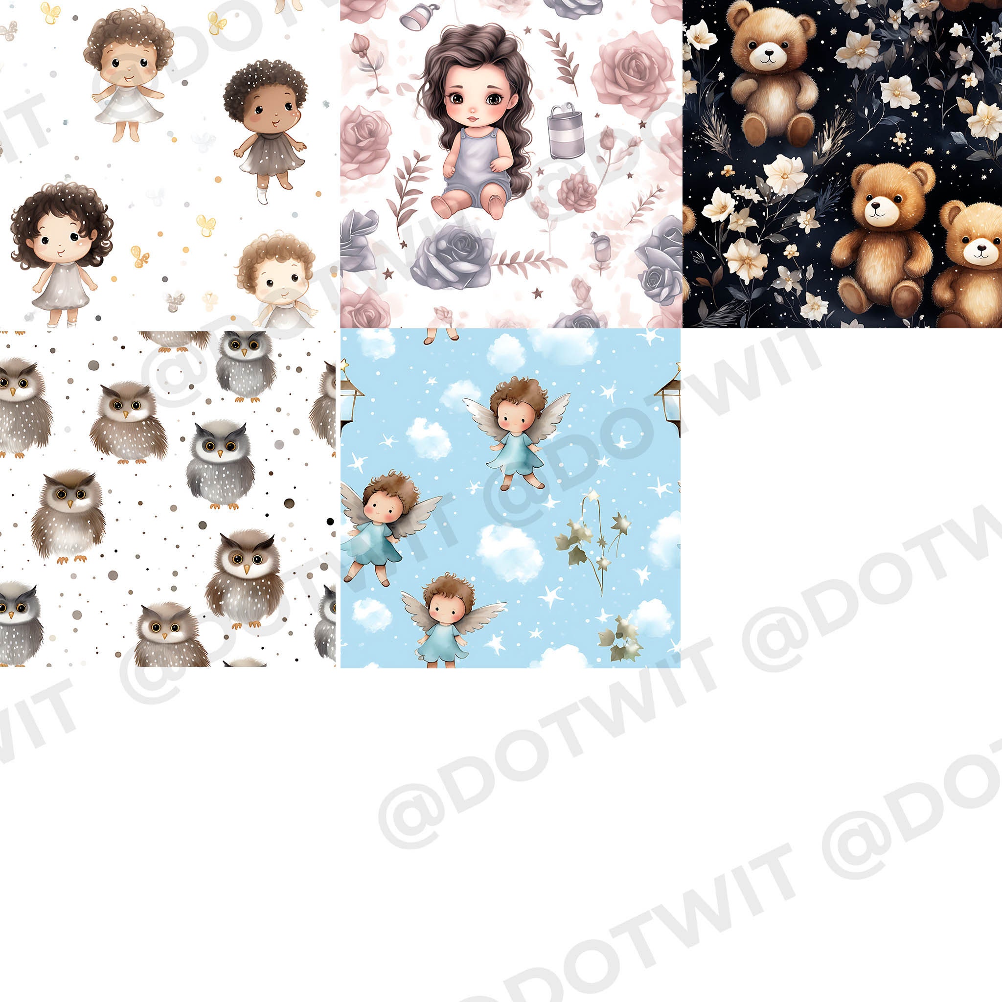 32 Baby Girl Paper, Baby Girl Seamless Digital Paper, Baby Girl Pattern ...