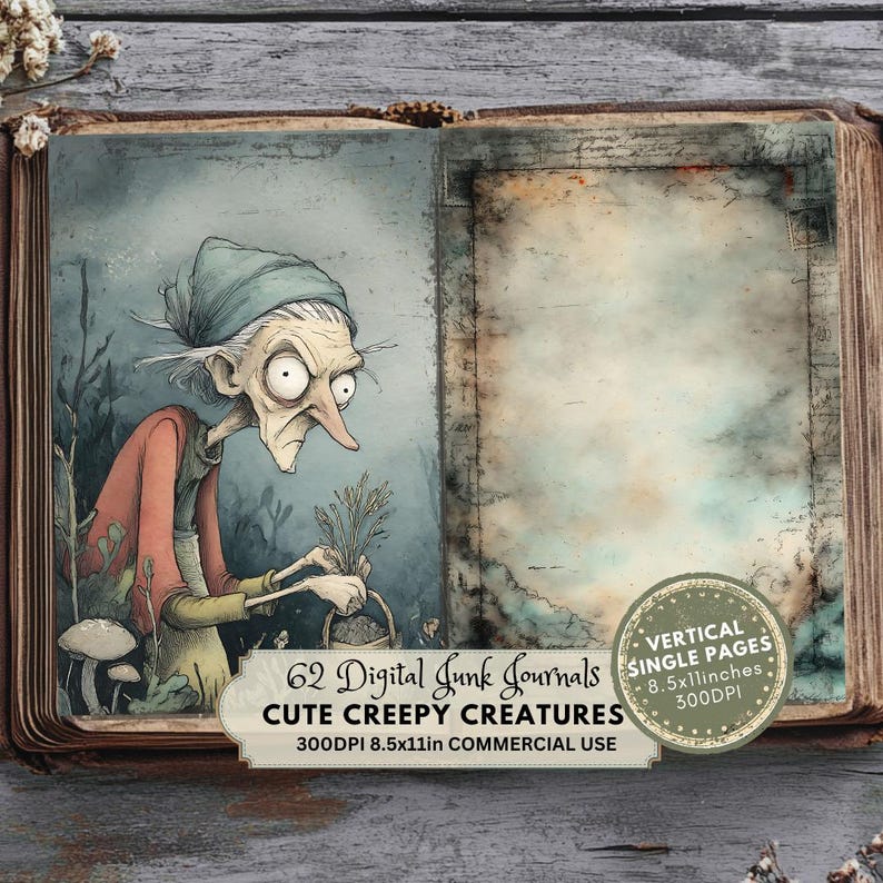 Frankenstein Junk Journal Kit: Halloween Scrapbook Ephemera, Creepy ...