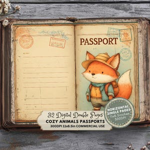 Junk Journal Passport Printable Kit, Vintage Ephemera, Digital Download ...
