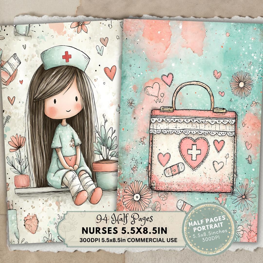 Nurse Half Pages: Doctor Hospital Printable Vintage Ephemera (digital ...