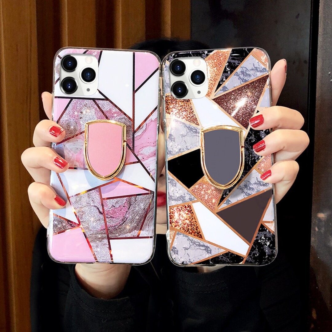 Apple iPhone 12/pro/max Marble Glitter Case - Etsy