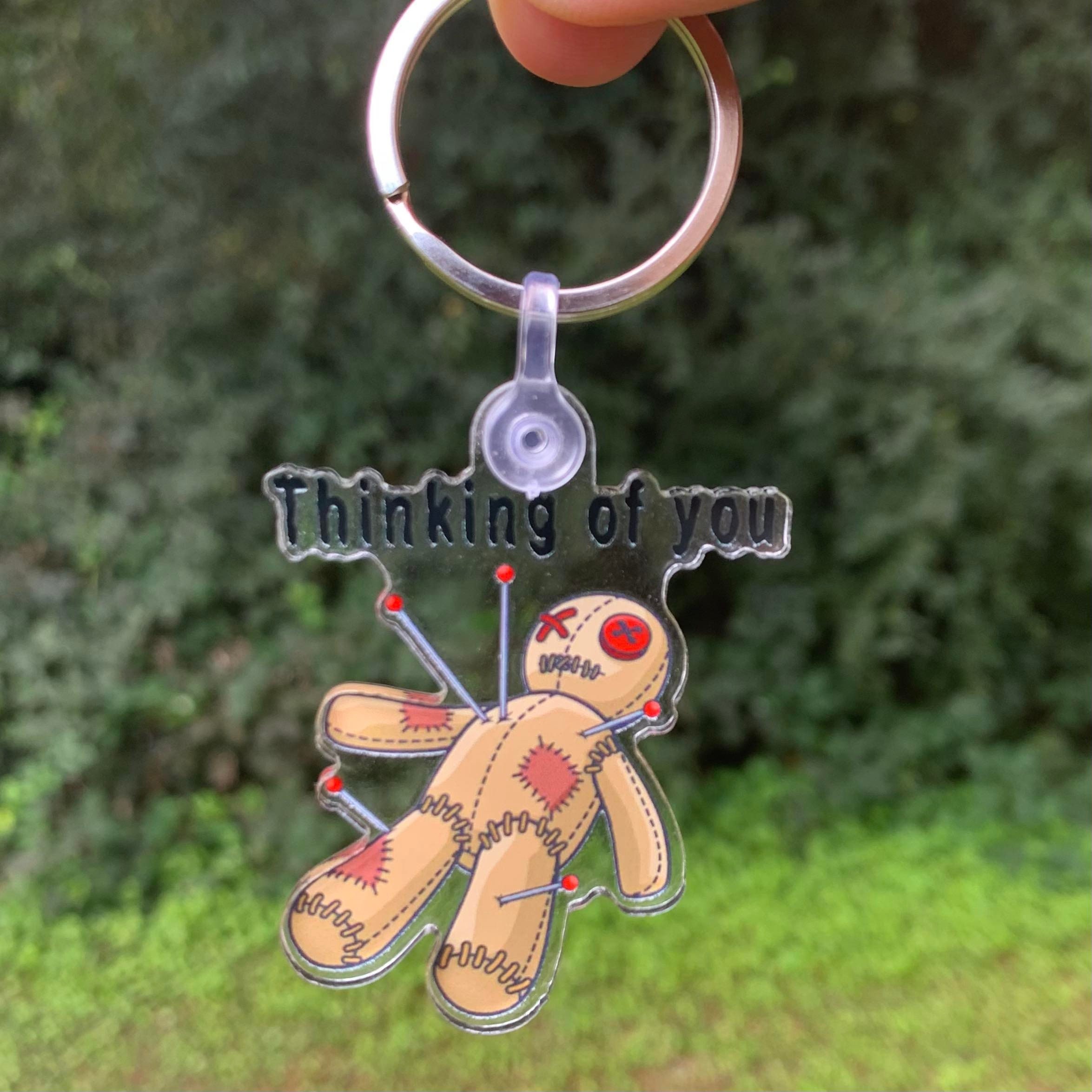 Voodoo Doll Clear Keychain, Voodoo Doll Keyring, Voodoo Doll, Thinking ...