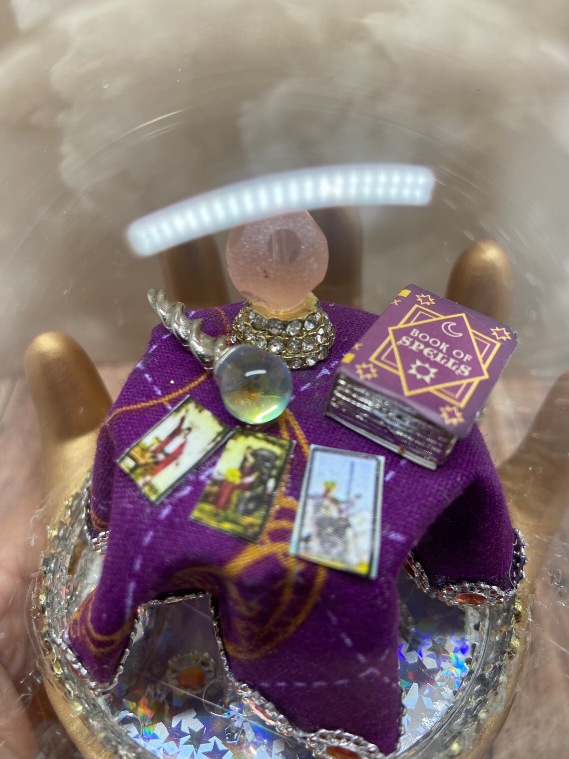 Miniature Fortune Tellers Table in Glass Globe and Ceramic Hand - Etsy