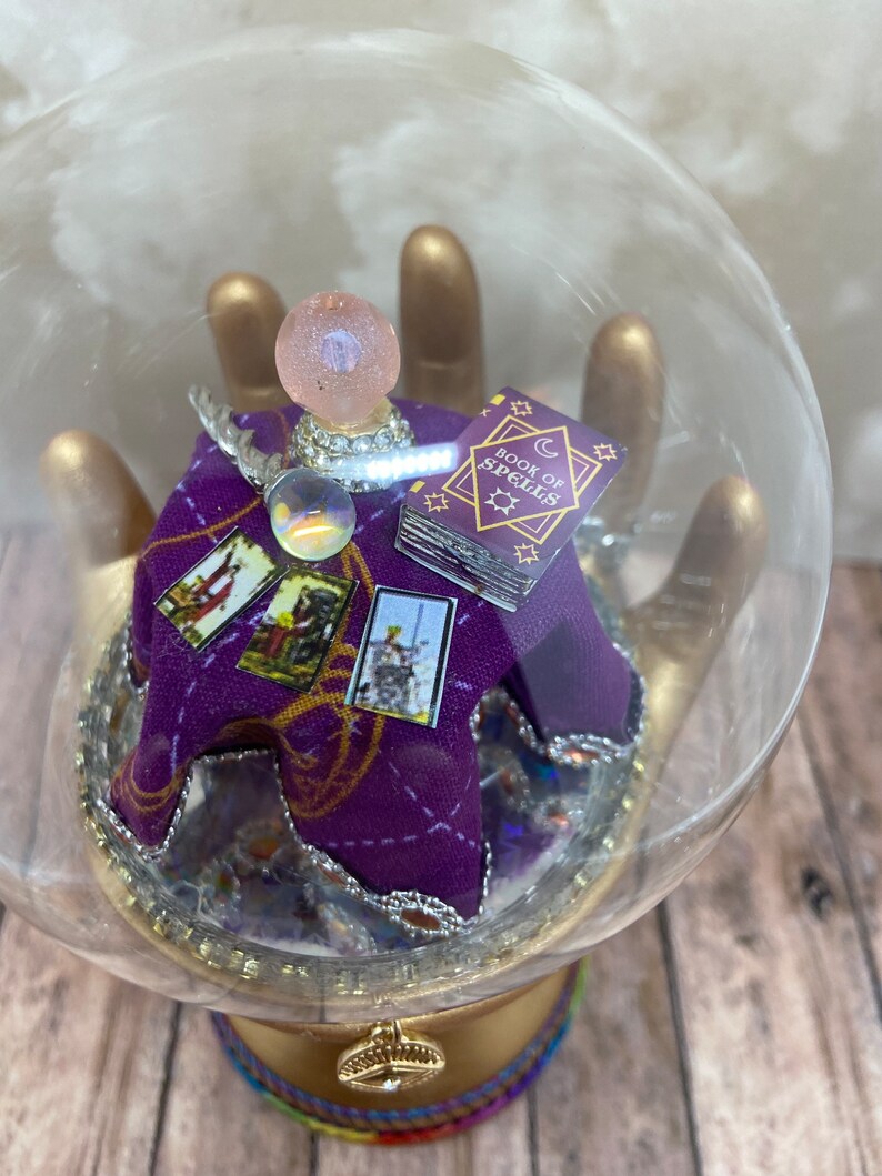 Miniature Fortune Tellers Table in Glass Globe and Ceramic Hand - Etsy