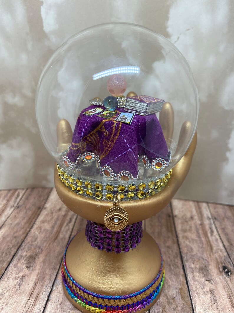 Miniature Fortune Tellers Table in Glass Globe and Ceramic Hand - Etsy