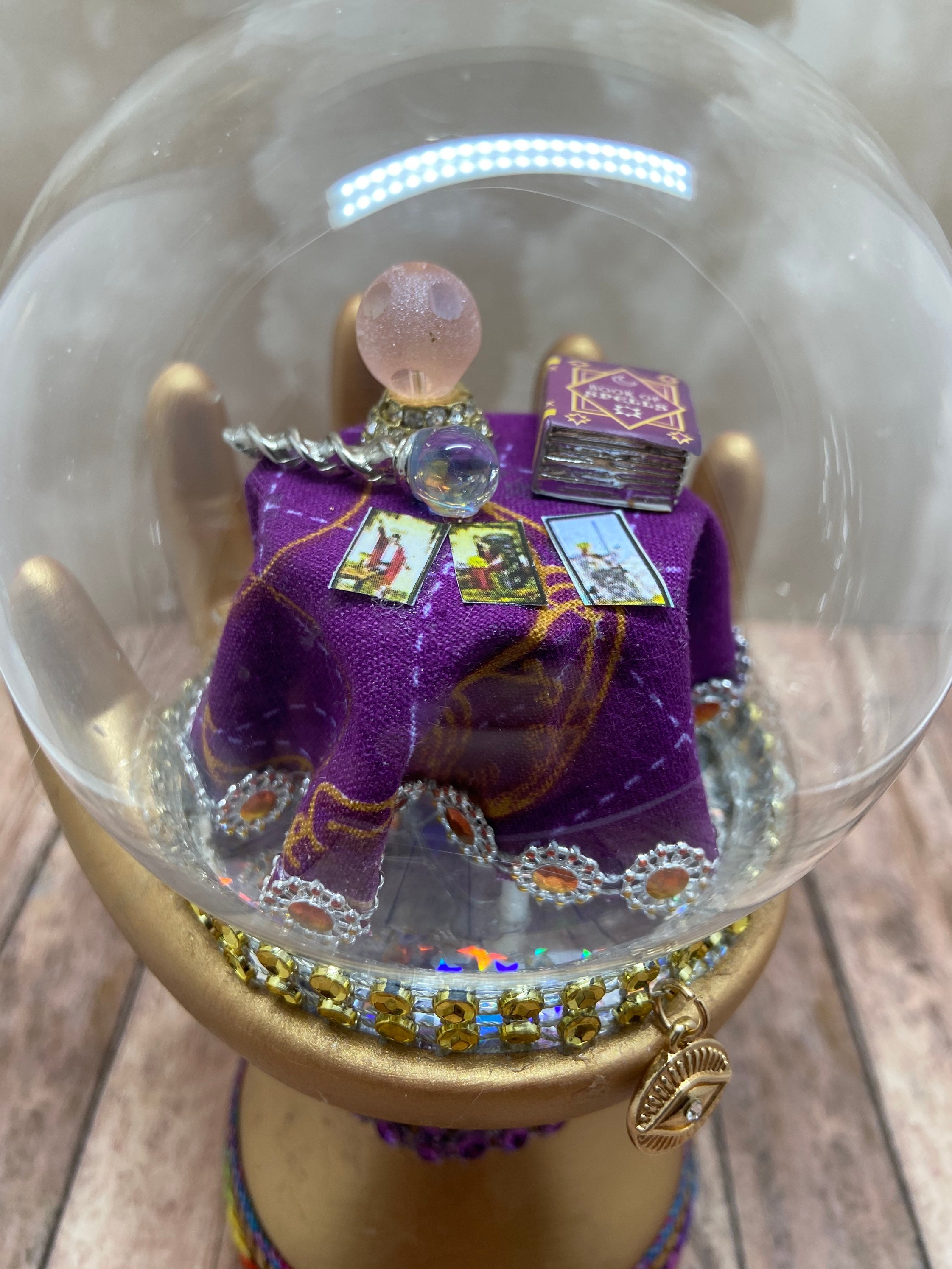Miniature Fortune Tellers Table in Glass Globe and Ceramic Hand - Etsy