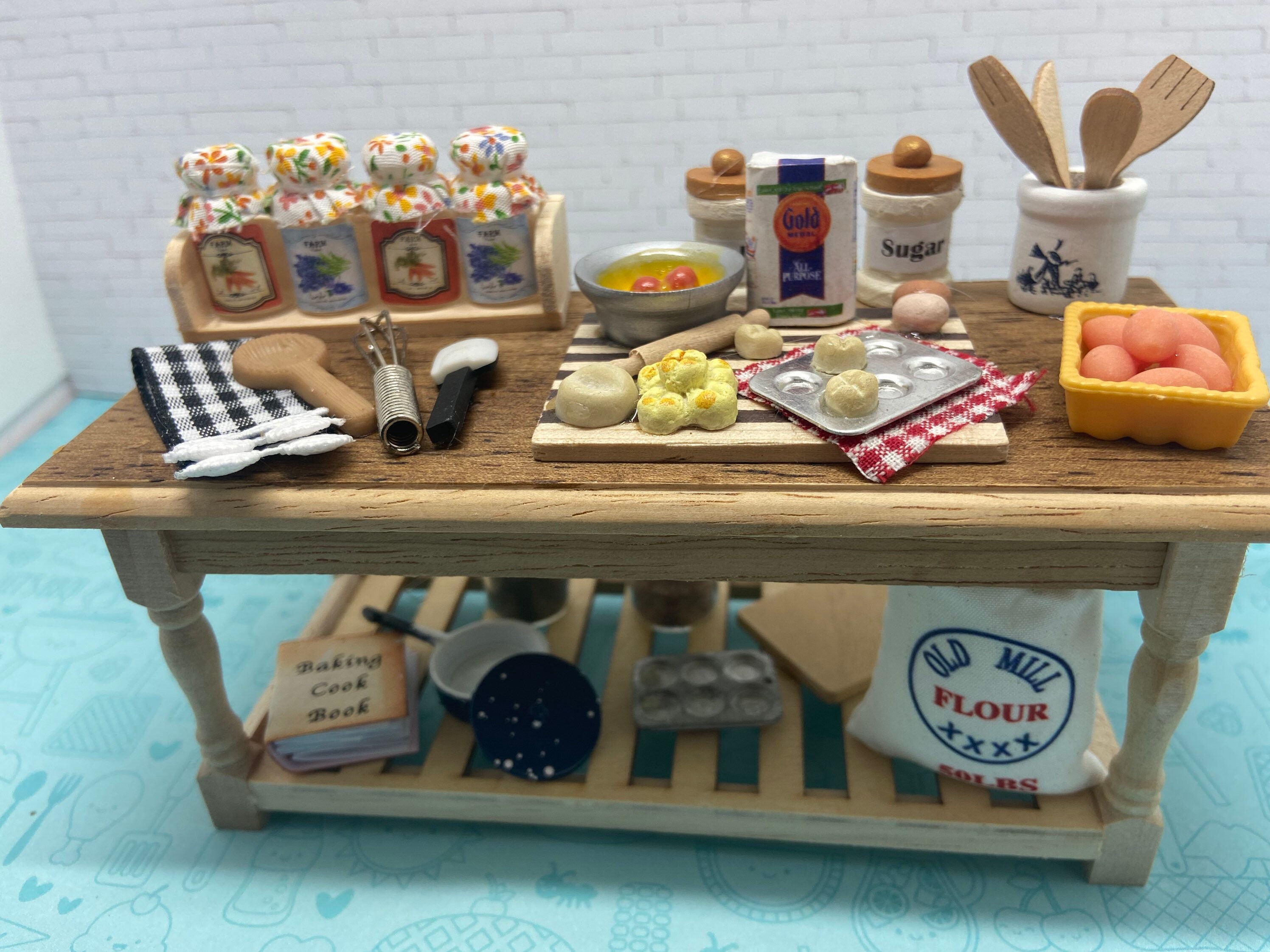 Dollhouse Miniature Baking Bench - Etsy