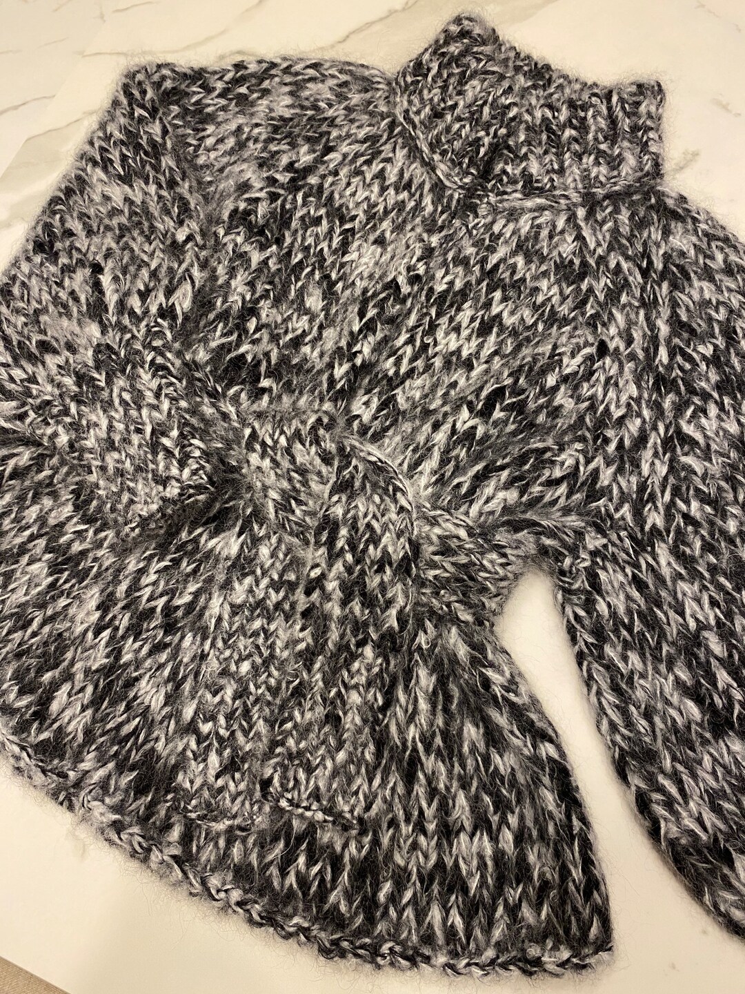 Double-faced Cardigan in Mohair, Kid Mohair and Baby Alpaca, With Belt ...