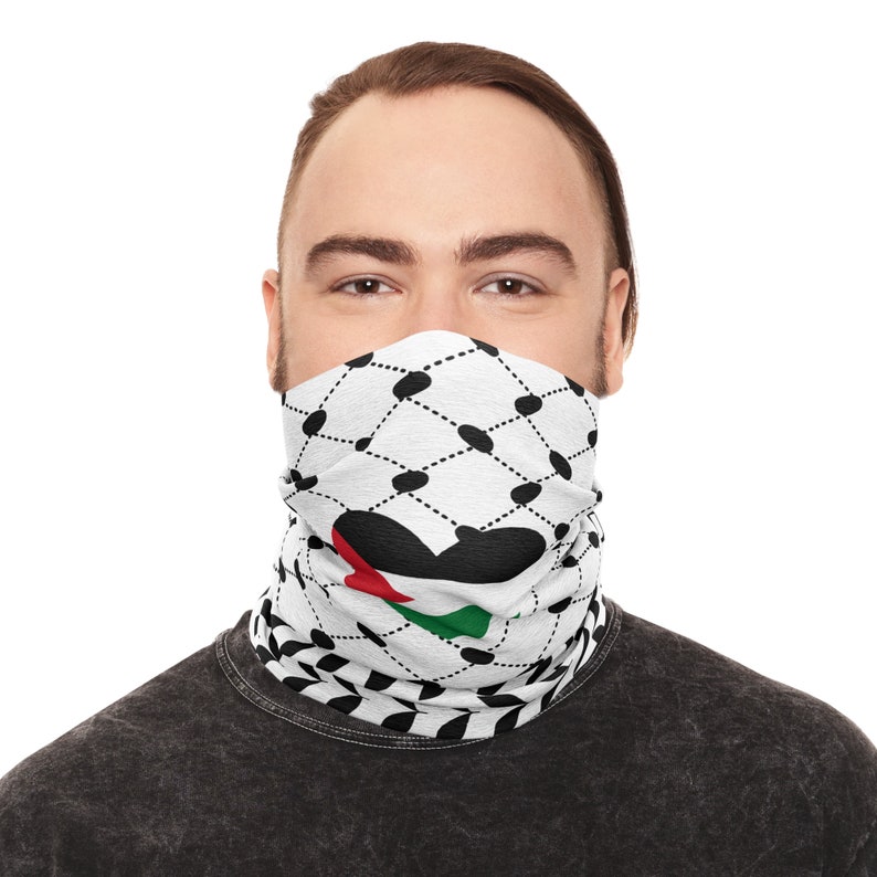 Palestine Heart Keffiyeh Shemagh Tube Scarf Foulard - Etsy