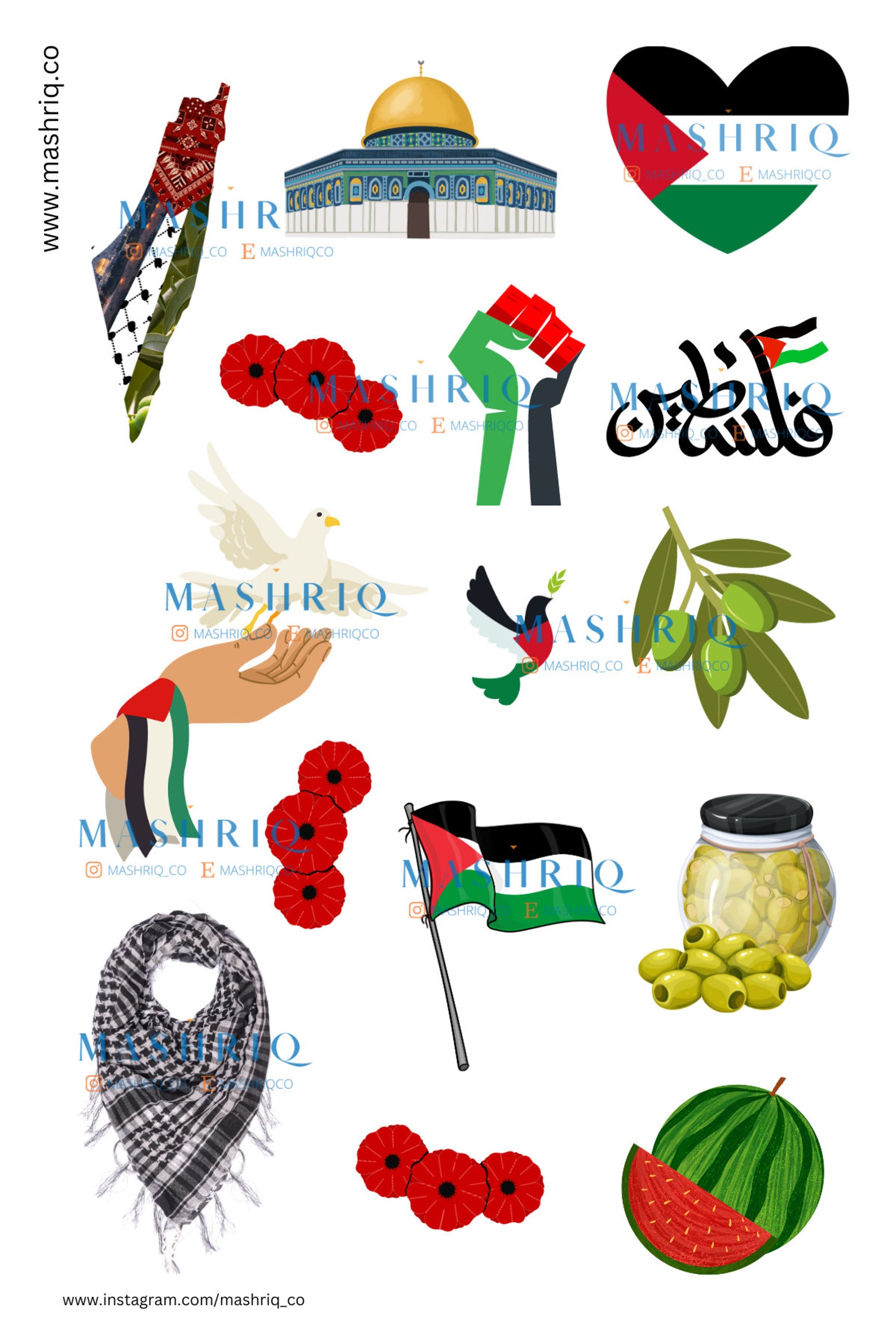 Sticker Keffiyeh Exclusive Design by Mashriq - Etsy
