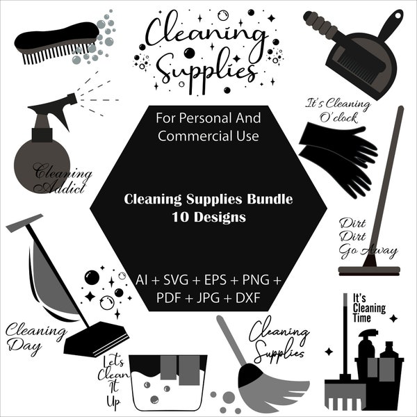 Cleaning Svg - Etsy