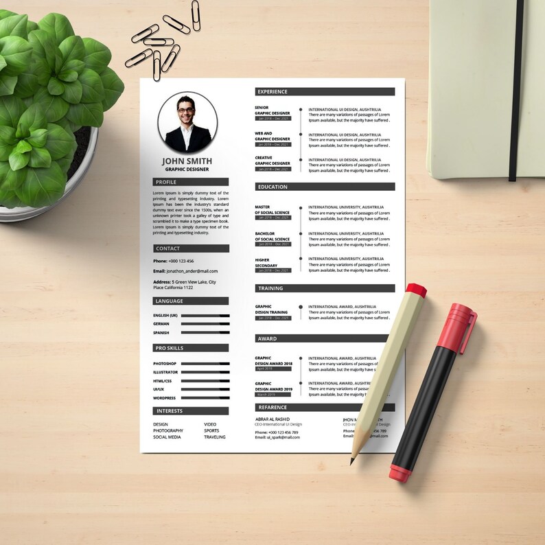 Resume Template Bundle Resume Template Modern Resume - Etsy