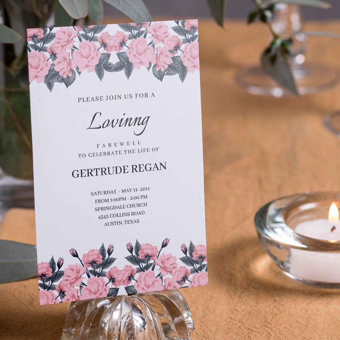 Digital Funeral Invite, Funeral Program, Digital Memorial Invite ...