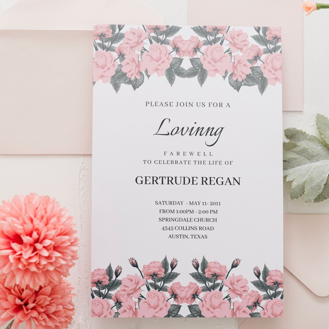 Digital Funeral Invite, Funeral Program, Digital Memorial Invite ...