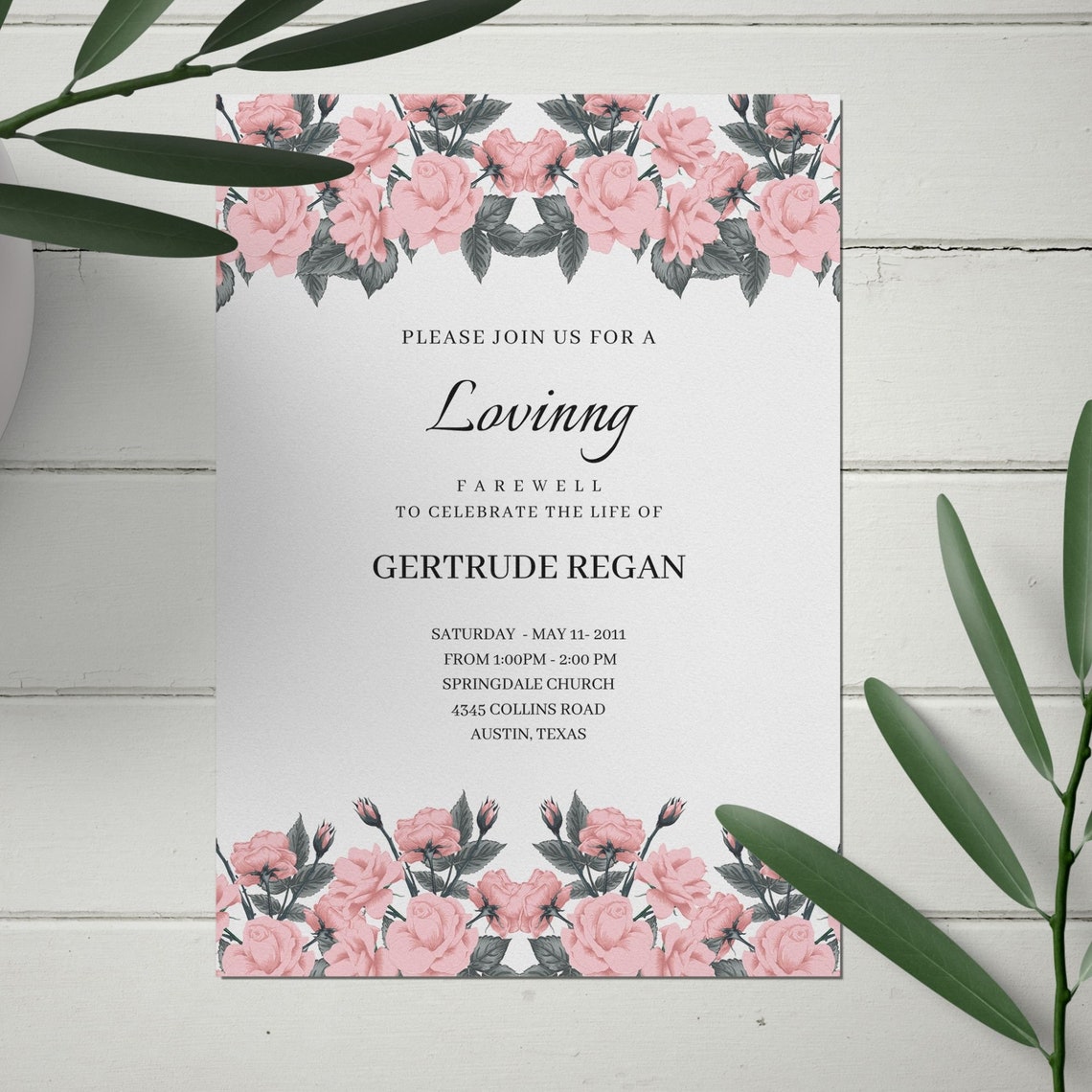 Digital Funeral Invite, Funeral Program, Digital Memorial Invite ...