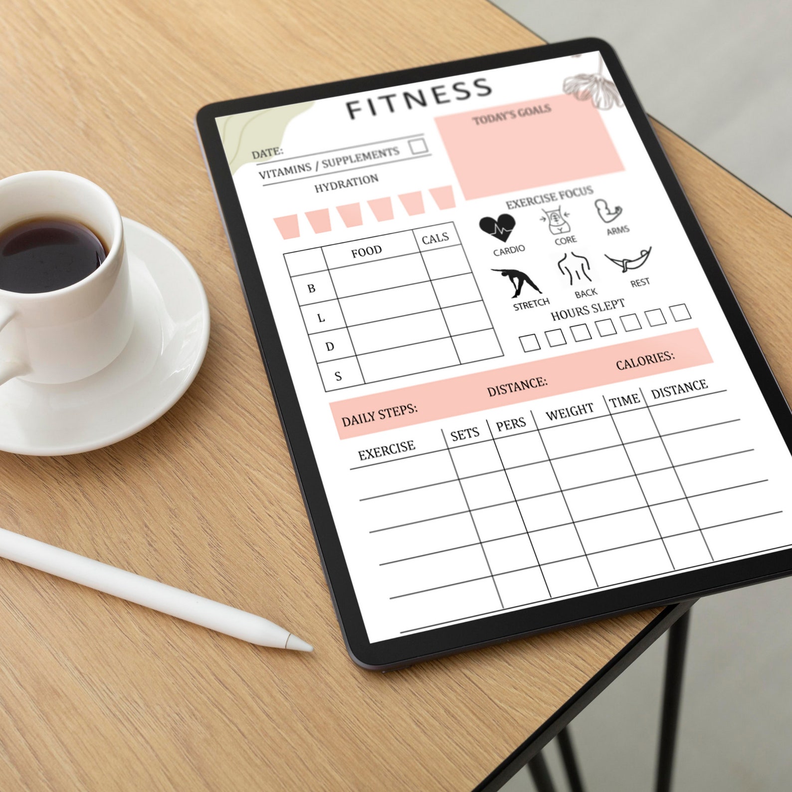 Digital Fitness Planner Editable Fitness Planner - Etsy