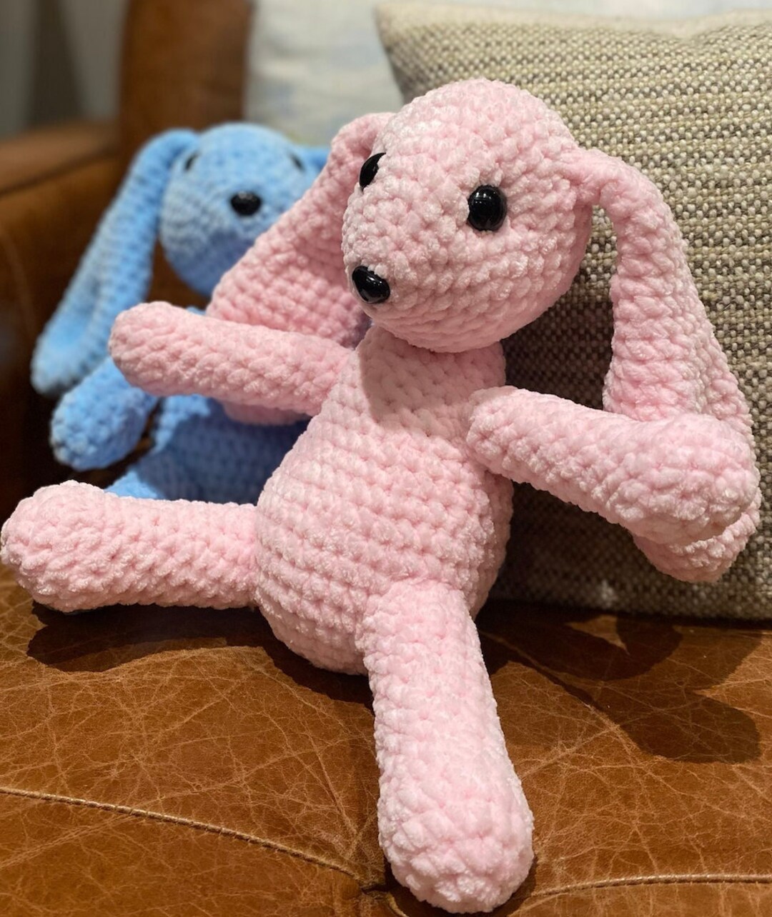 Fluffy Crochet Bunny Plushie: Handmade, Crocheted, Lavender Scented Toy ...