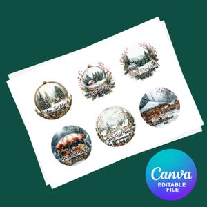Editable Christmas Winter Snowglobe Ornament Bundle of 6, All Text ...