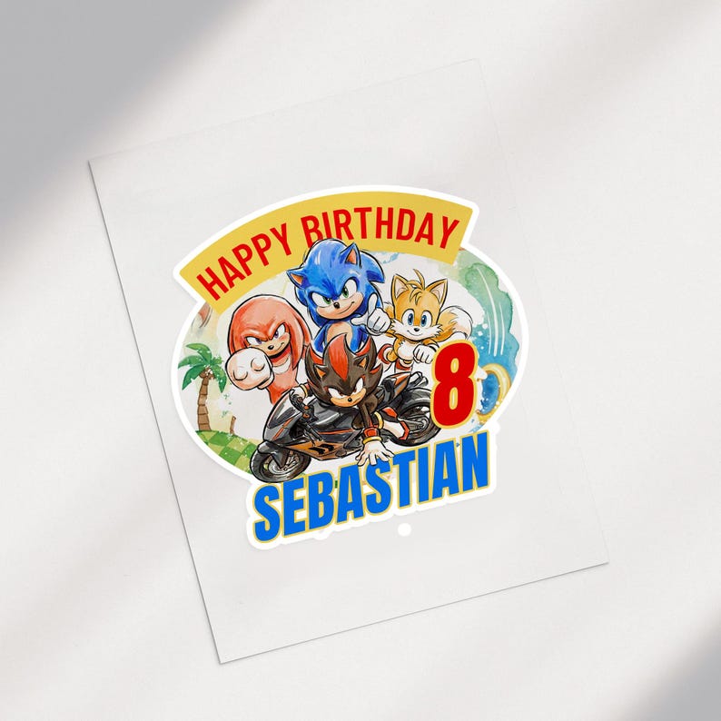 Sonic Cake Topper Printable, Sonic Birthday Cake Topper Set, Custom ...