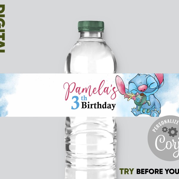 Stitch Water Bottle - Etsy