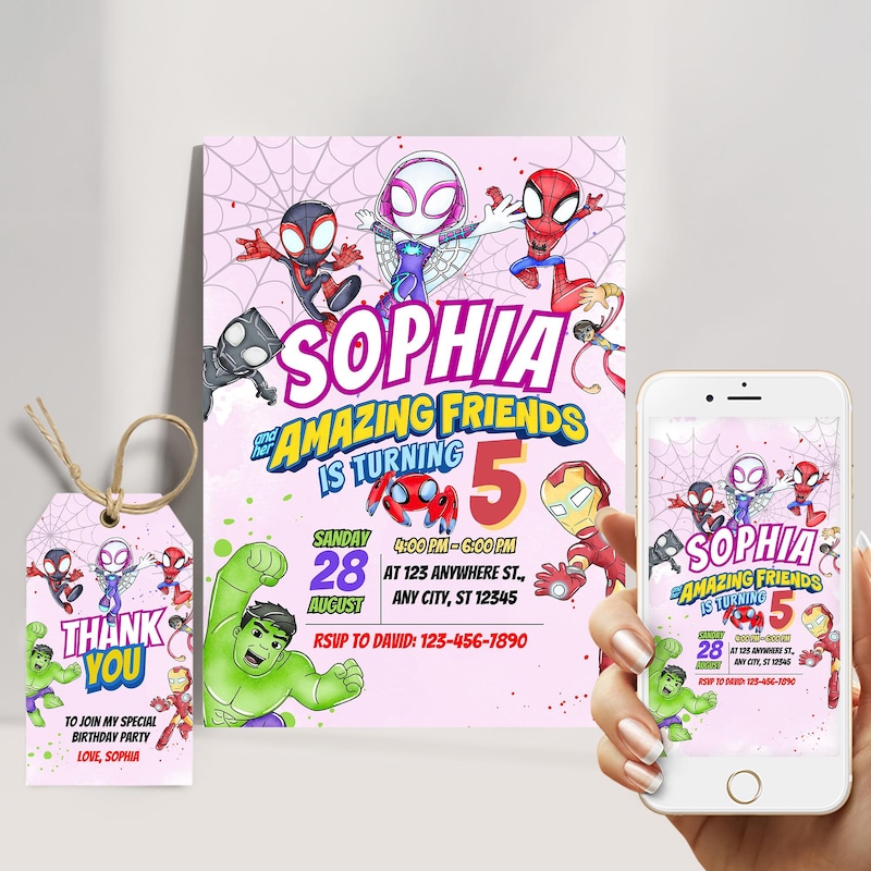 Spidey and Friends Girly - Etsy