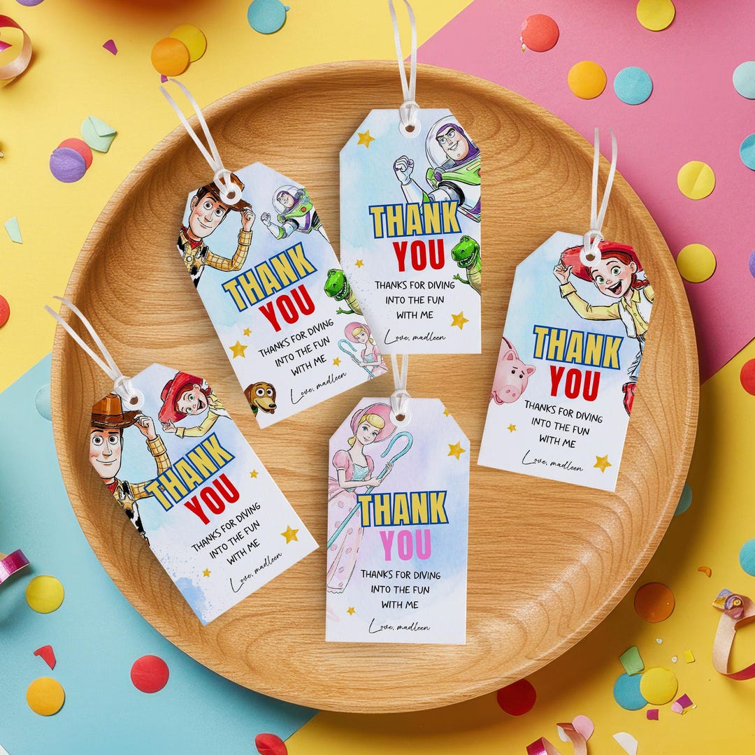 Toy Story Inspired Thank You Tags, Birthday Party Favor Tags, Woody ...