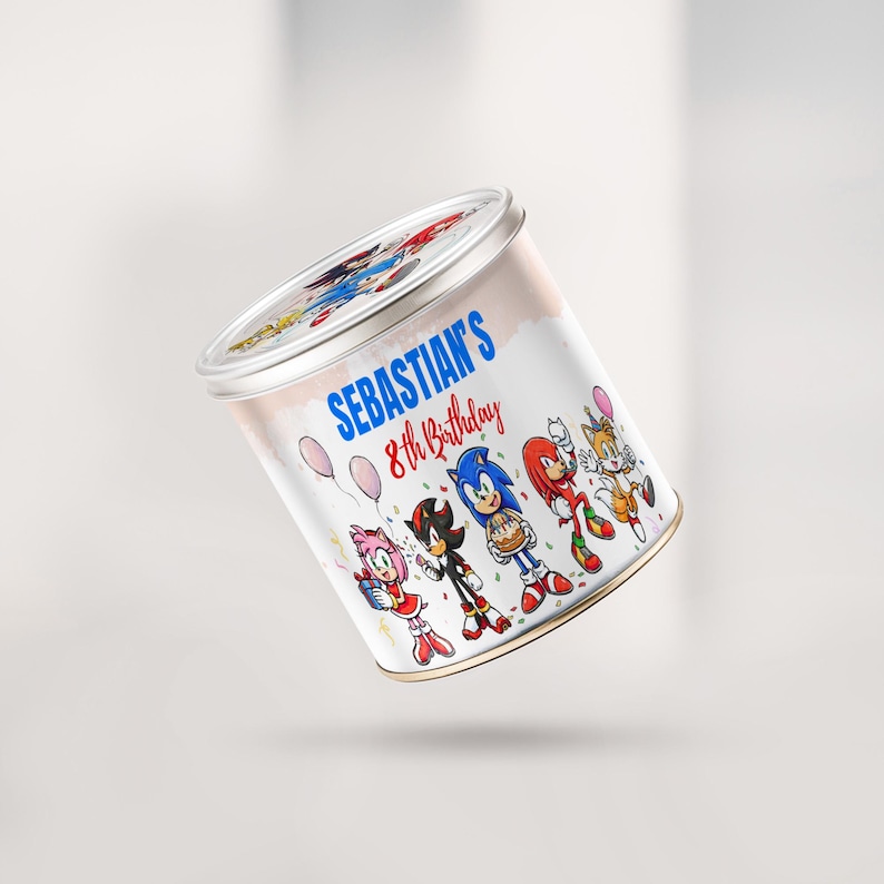 Sonic Pringles Can Label Printable, Custom Sonic Birthday Party Favor ...