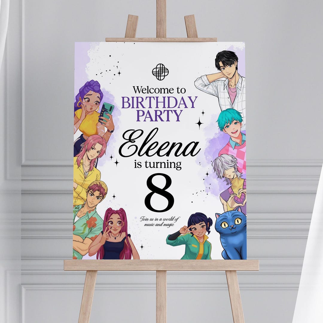 Kpop Demon Hunters Welcome Sign Canva Template: Kpop Demon Hunters ...