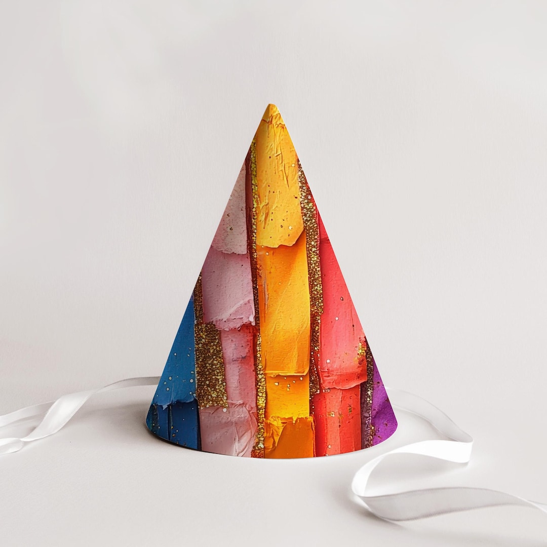 Printable Rainbow Birthday Party Hat Pattern Editable Birthday Hat ...