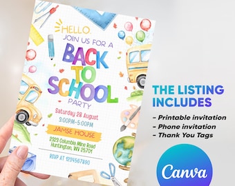 Back to School Party Invitation, Back to School Bash Invite, End of ...