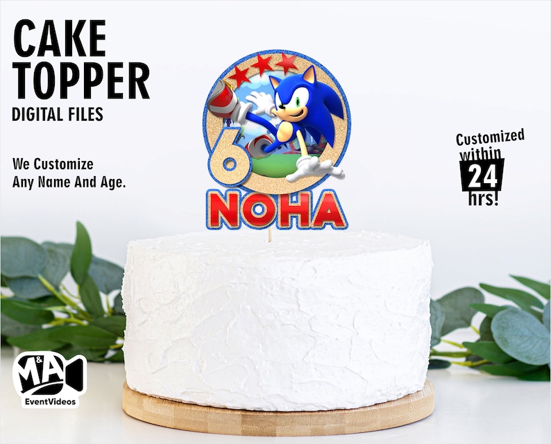 Personalised Sonic Cake Topper Printable Cake Topper the - Etsy